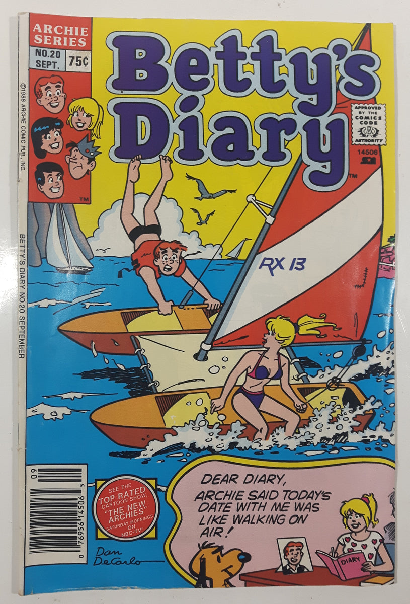 1988 Archie Series Sept No. 20 Betty's Diary Comic Book – Treasure ...