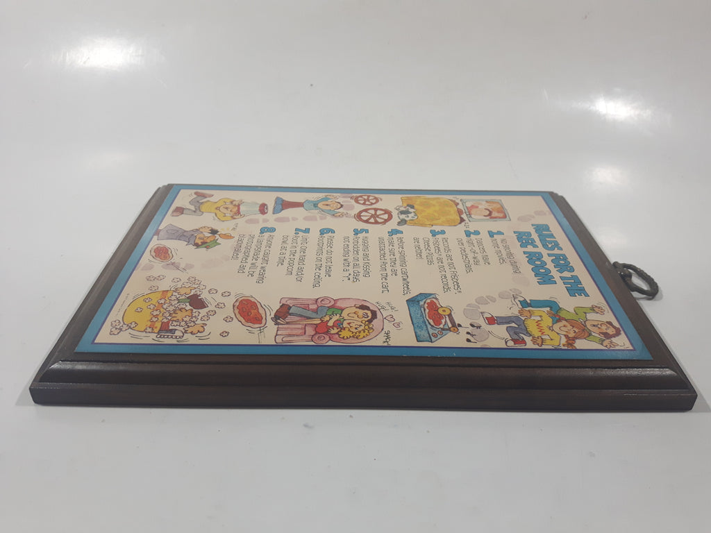 Vintage 1977 Hallmark Cards Rules For The Rec Room 5 3/4" x 8" Wood Wa ...