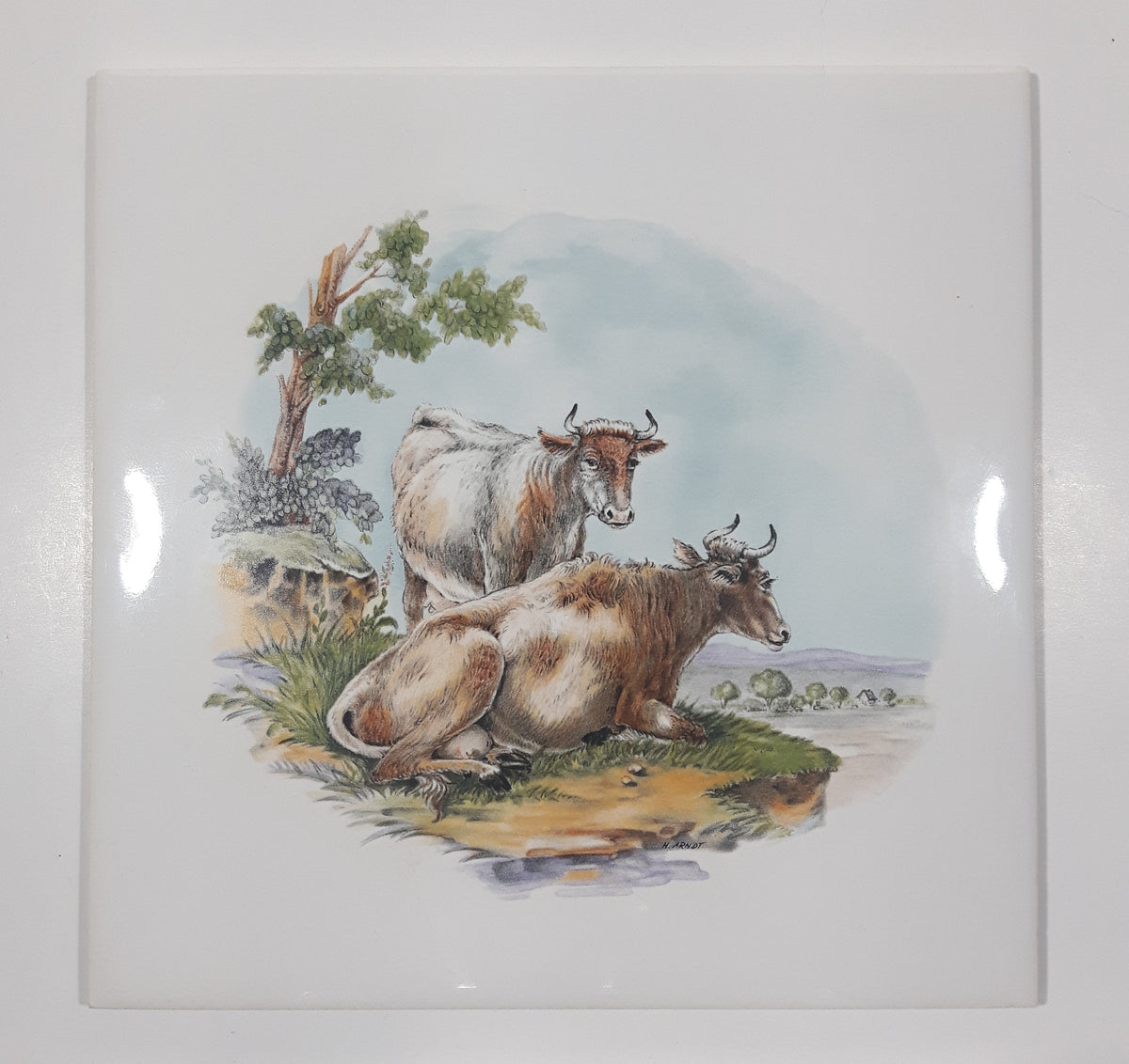 Vintage Cattle Cow Themed 6" x 6" Ceramic Tile Trivet – Treasure Valley ...