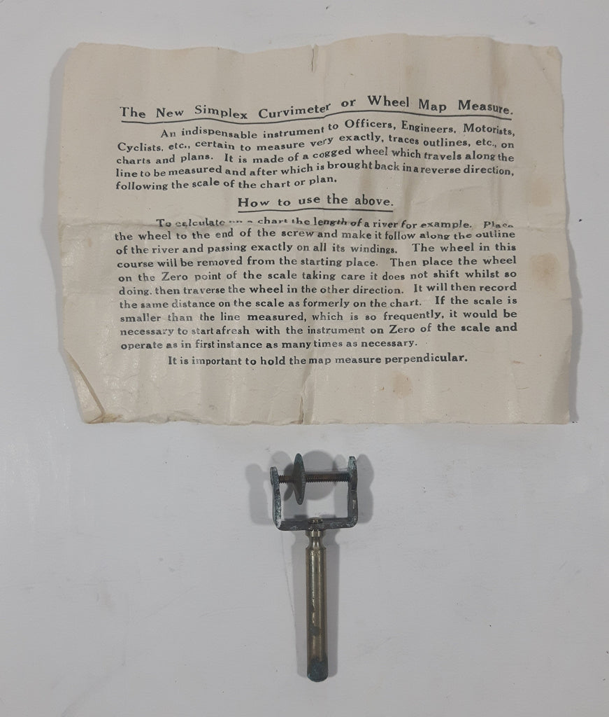 Antique Simplex Curvimeter or Wheel Map Measure with Instructions ...