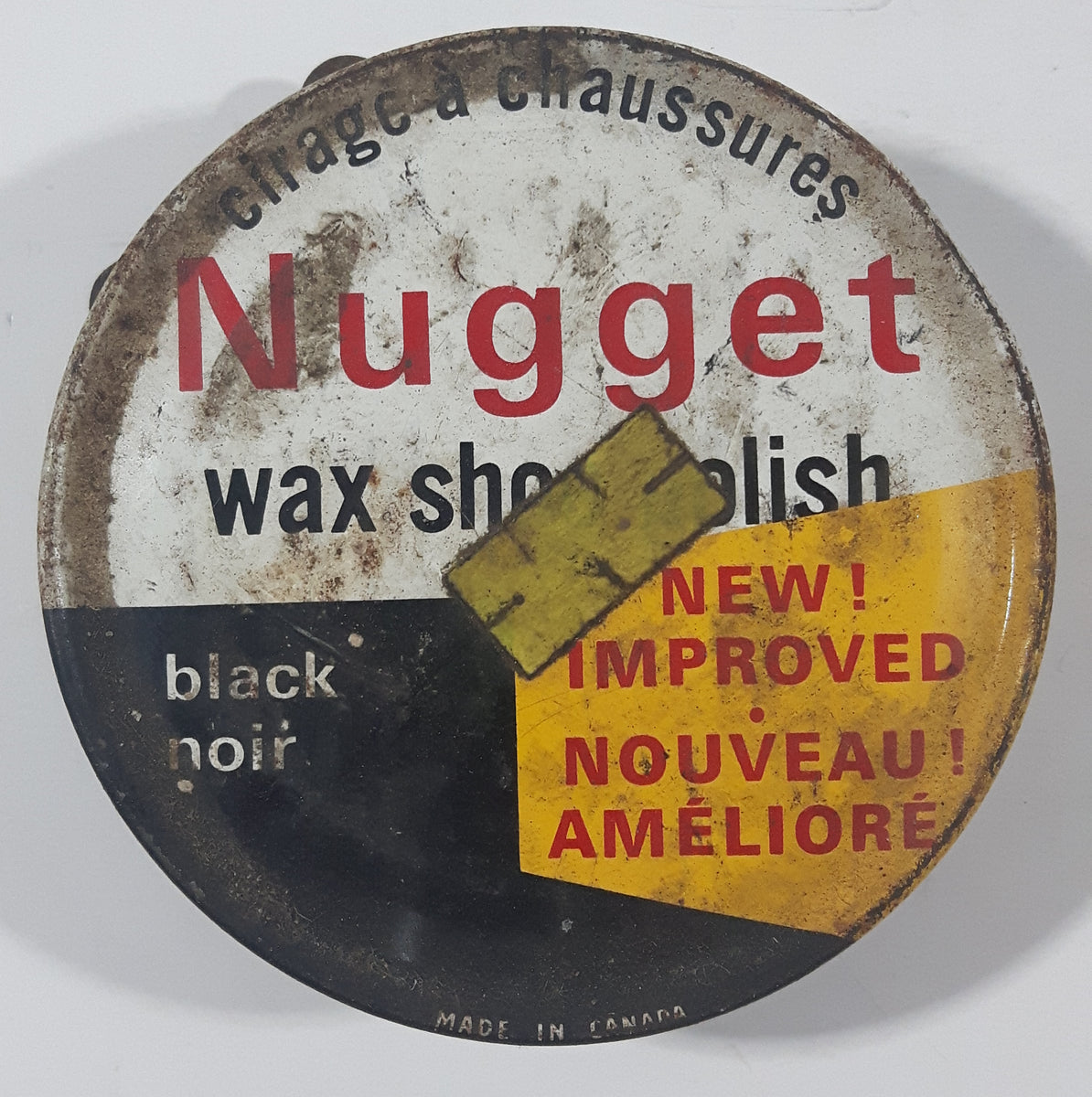 Vintage Nugget Wax Shoe Polish (Black) Tin Metal Canister – Treasure ...