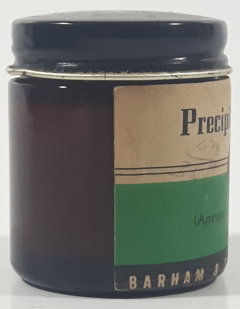 Rare Antique Barham White Precipitate Ointment 2" Tall Brown Glass Jar ...