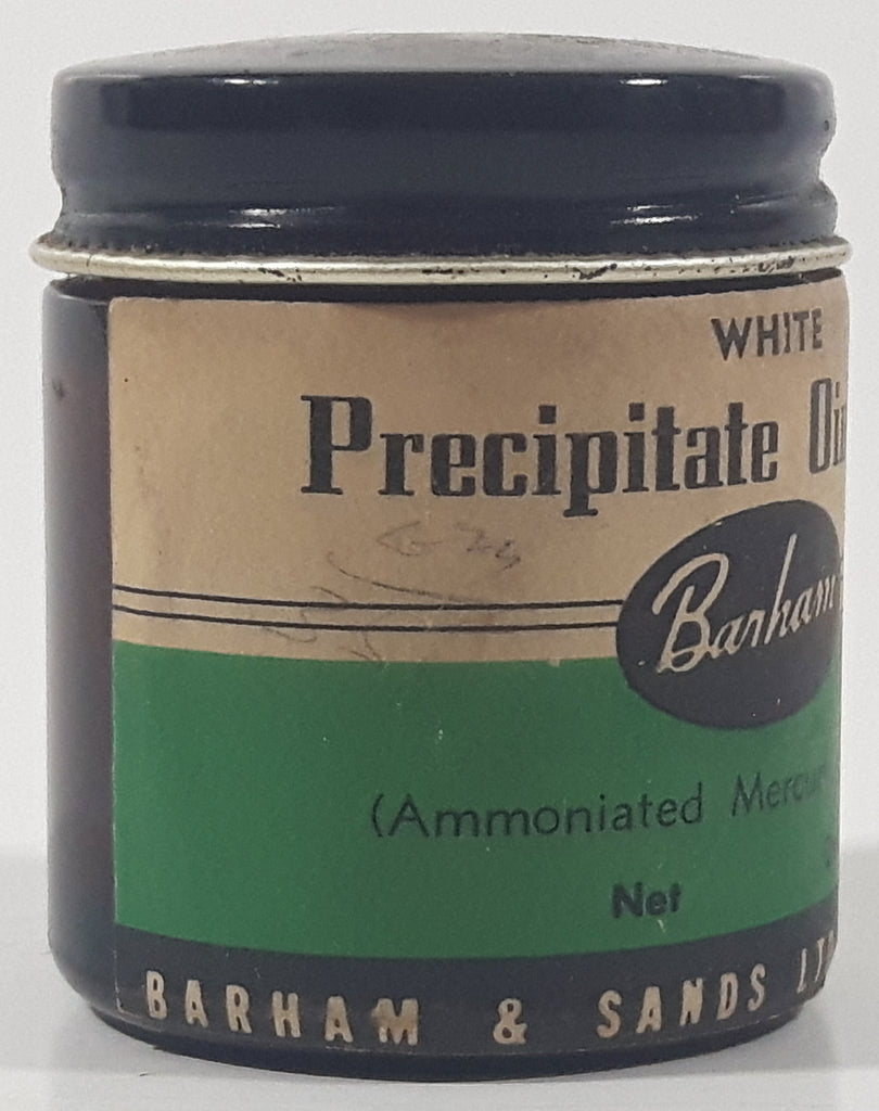 Rare Antique Barham White Precipitate Ointment 2" Tall Brown Glass Jar ...