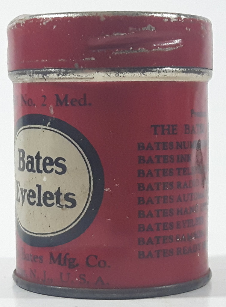 Antique Bates Eyelets 500 No. 2 Med. Small Red 2 3/8" Tall Tin Metal C ...