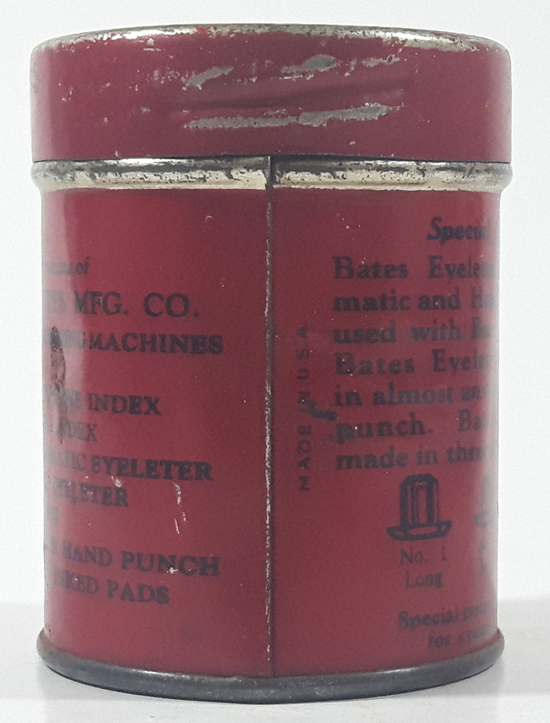 Antique Bates Eyelets 500 No. 2 Med. Small Red 2 3/8" Tall Tin Metal C ...