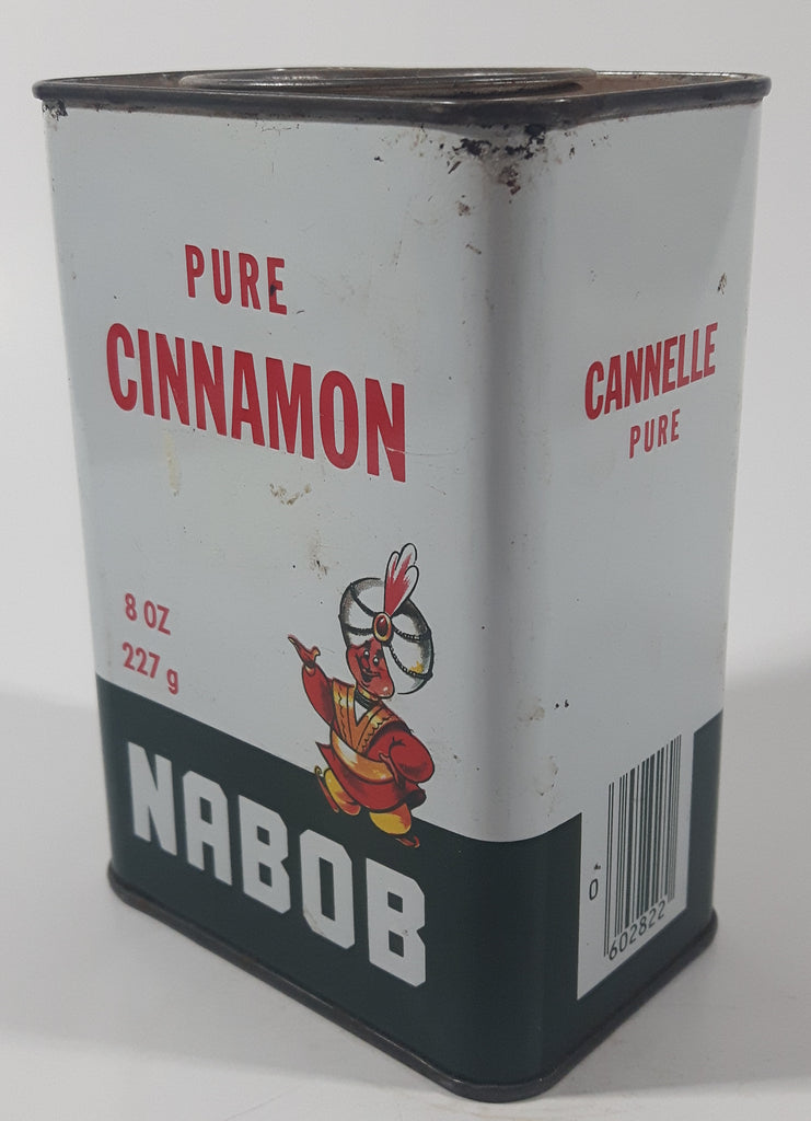 Vintage Nabob Pure Cinnamon 8 oz 227g 4 5/8" Tall Tin Metal Spice Cont ...