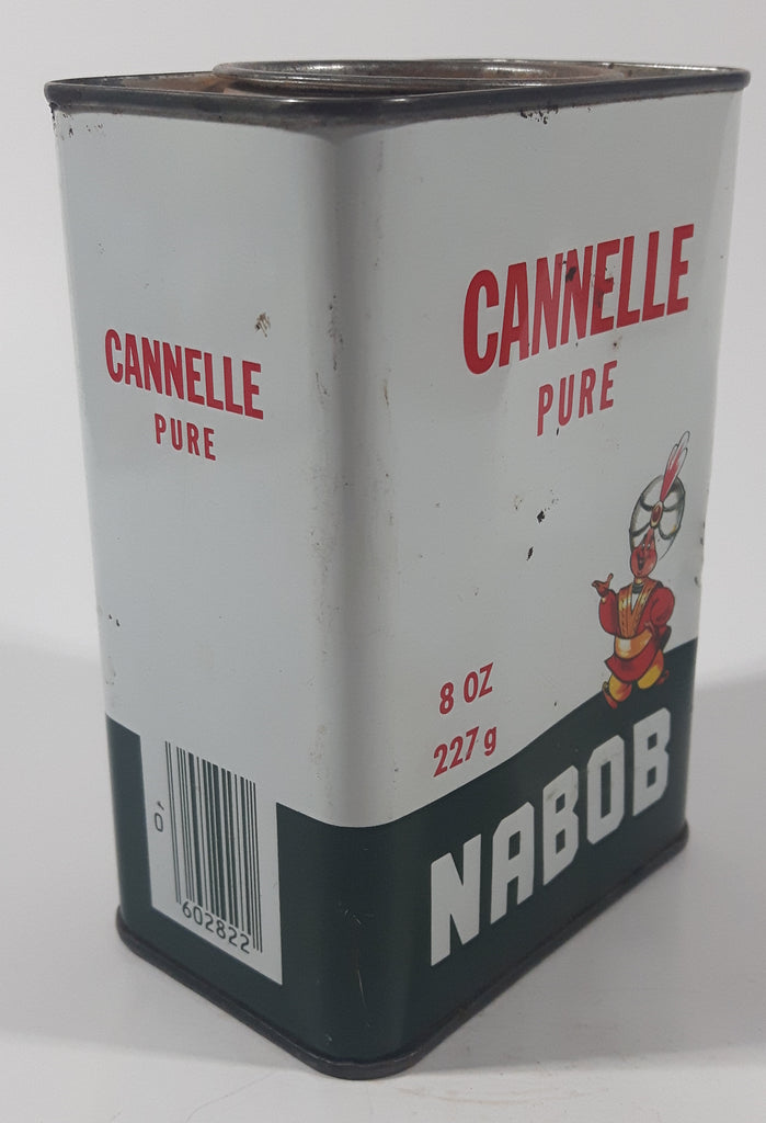 Vintage Nabob Pure Cinnamon 8 oz 227g 4 5/8" Tall Tin Metal Spice Cont ...
