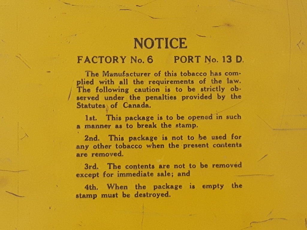 Antique Rock City Tobacco Co Ltd World's Navy Plug Cut Smoking Tobacco ...