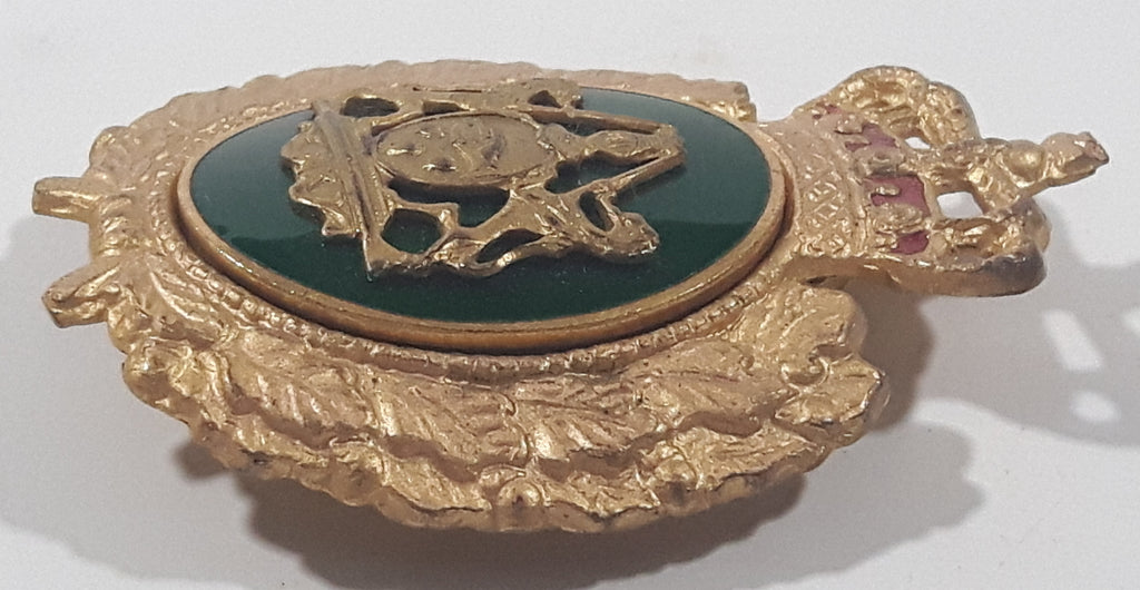 Vintage Denmark Danish Police Officer Gold Tone Metal Hat Cap Badge Pi ...