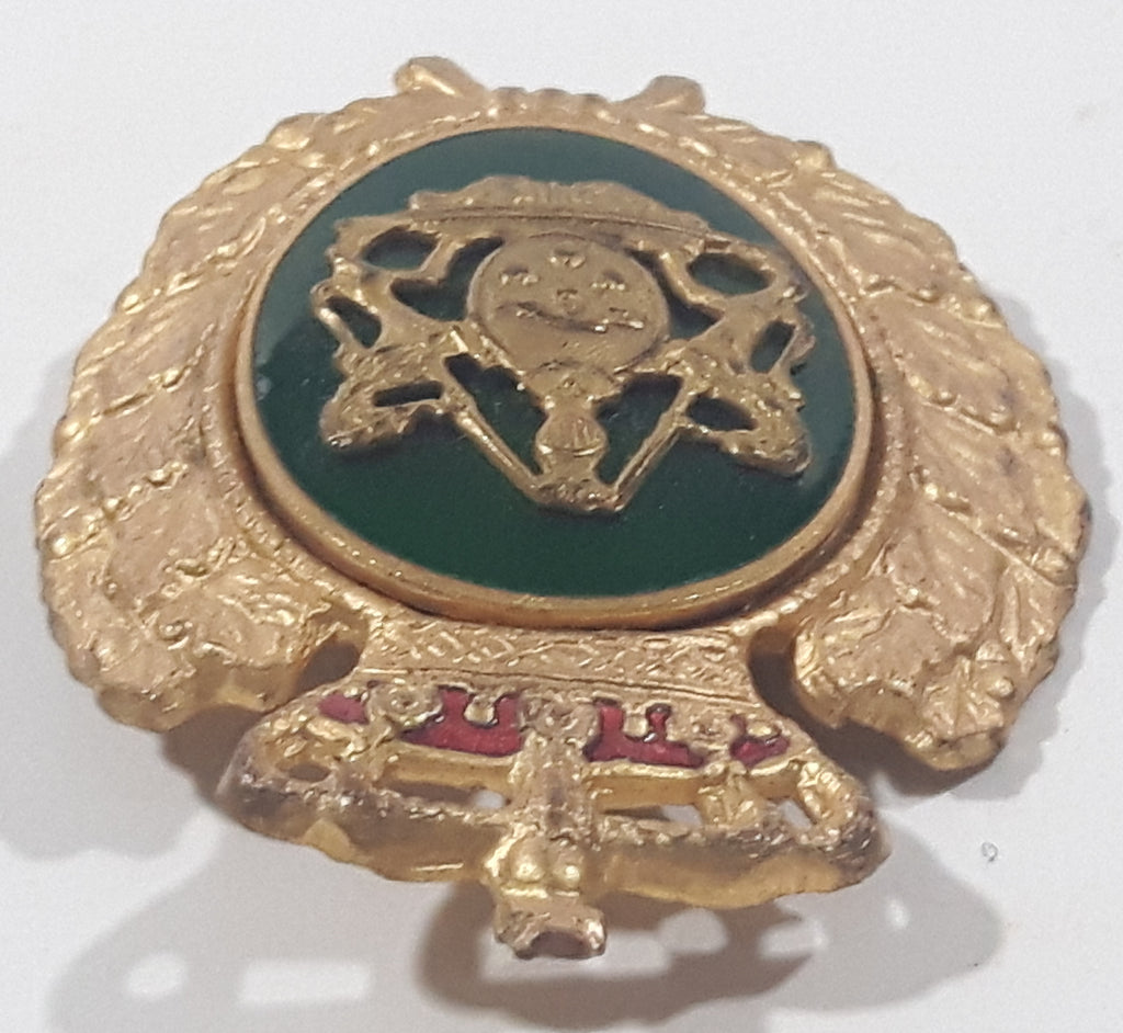 Vintage Denmark Danish Police Officer Gold Tone Metal Hat Cap Badge Pi ...