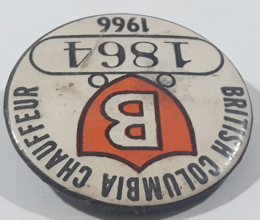 Vintage 1966 British Columbia Class B Chauffeur License Badge Pin 1864 – Treasure Valley ...