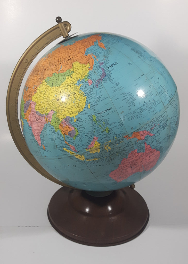 Vintage 1950s Replogle 12" Reference Globe with Metal Base – Treasure ...