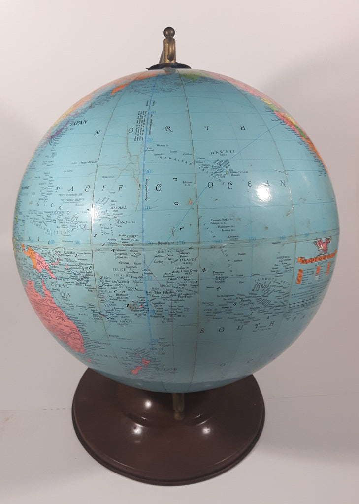 Vintage 1950s Replogle 12" Reference Globe with Metal Base – Treasure ...