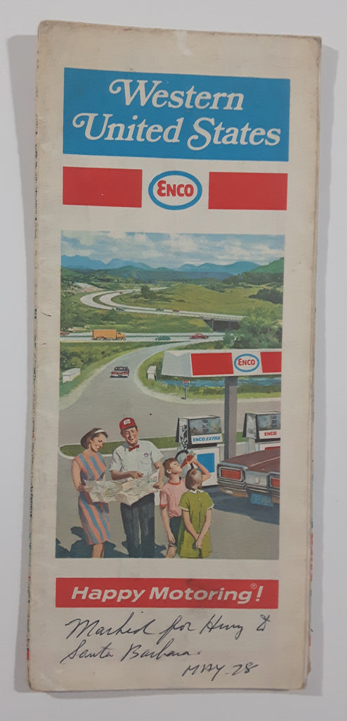 Vintage 1972 Enco Happy Motoring Guide Western United States Road Map ...