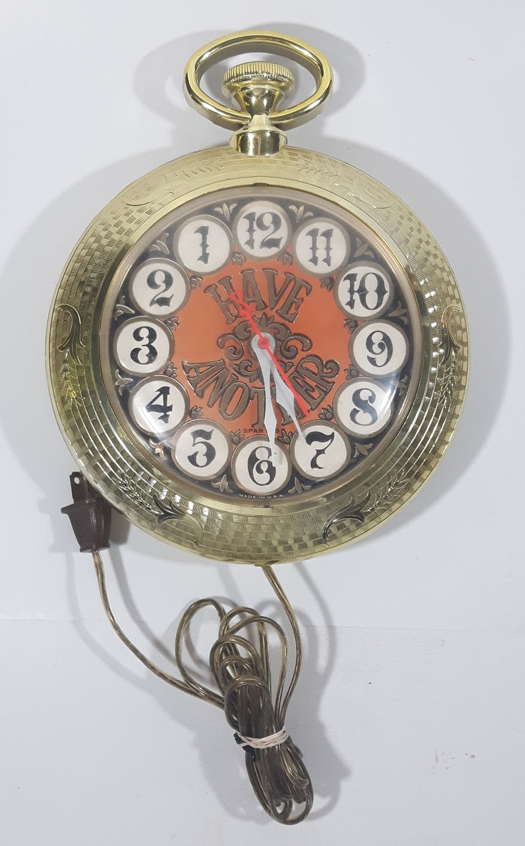 Vintage Spartan "Have Another" Pocket Watch Style Backwards Numbers Ha ...
