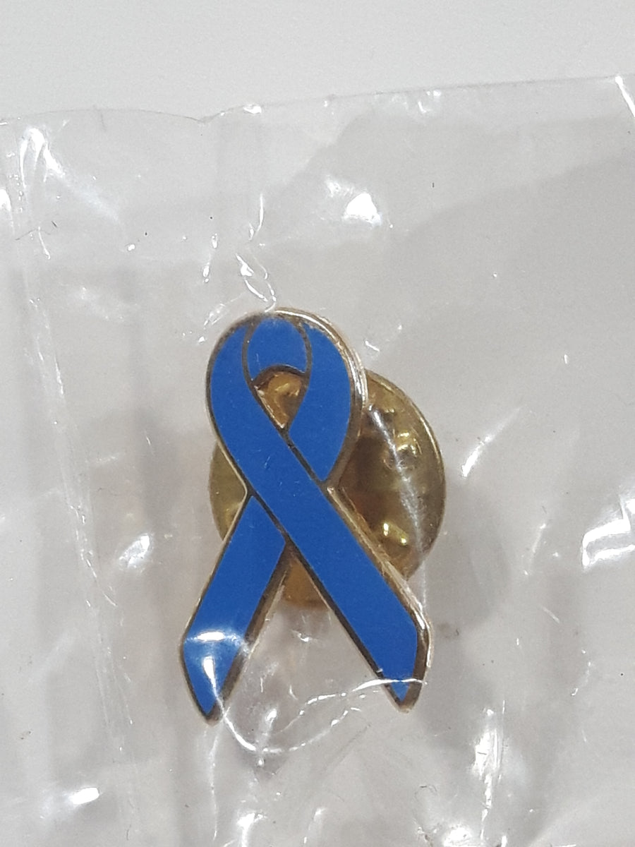 Blue Ribbon Awareness 1/2 x 3/4" Enamel Metal Lapel Pin – Treasure ...
