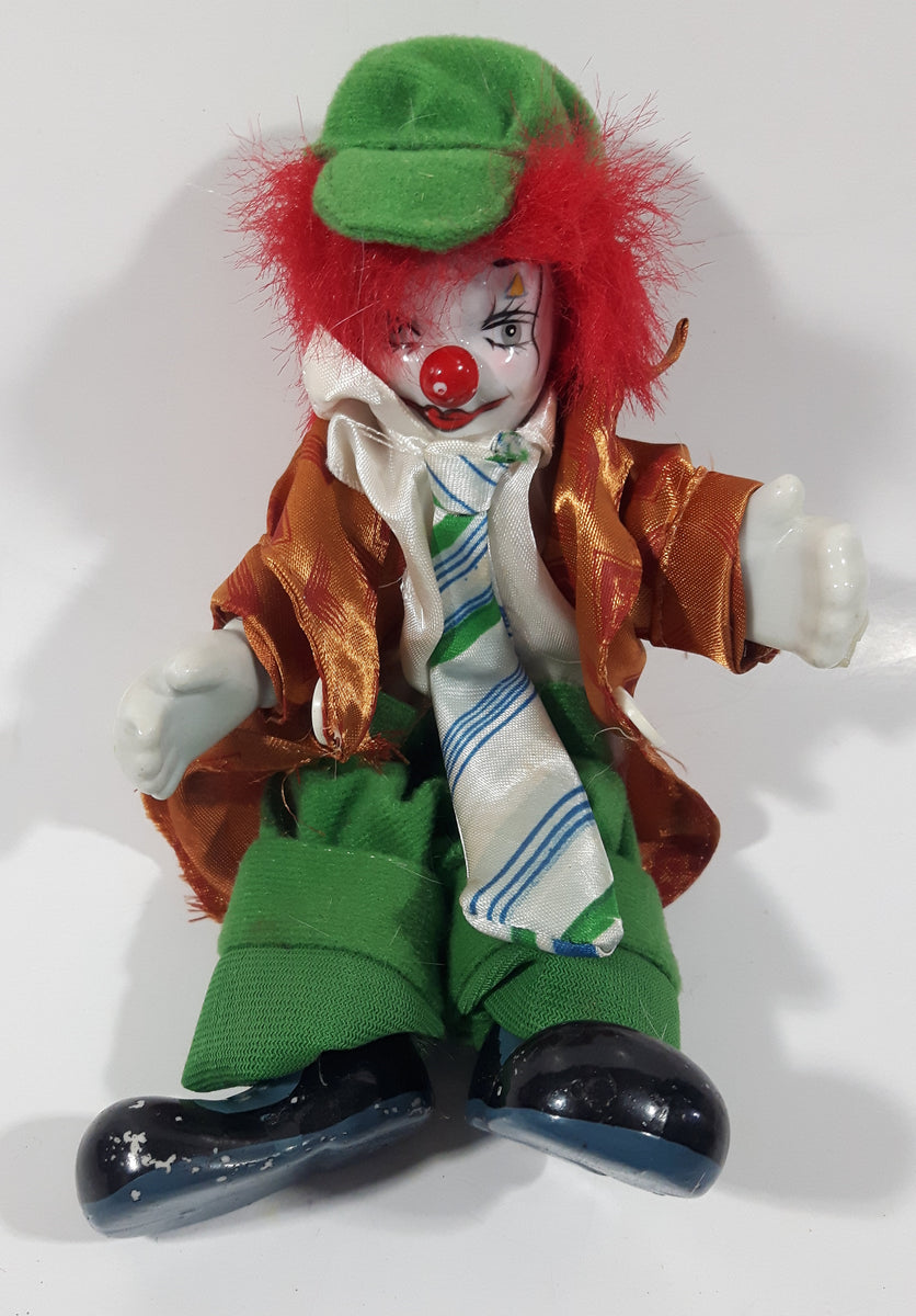 Vintage Clown Wire Poseable 9" Tall Porcelain Doll – Treasure Valley ...