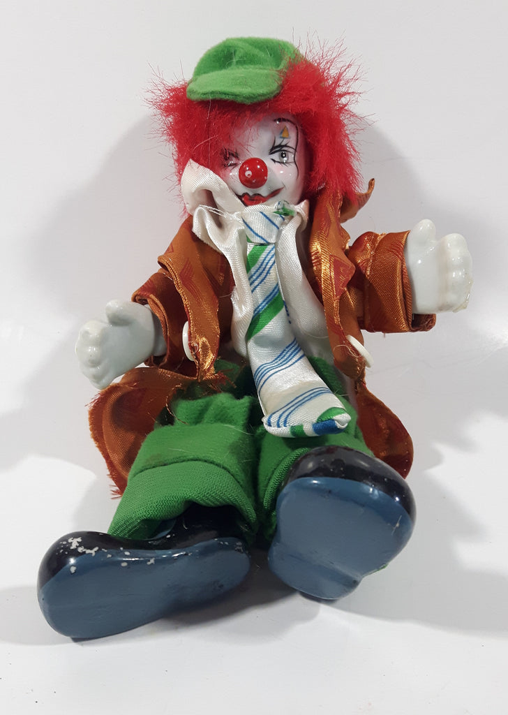 Vintage Clown Wire Poseable 9" Tall Porcelain Doll – Treasure Valley ...