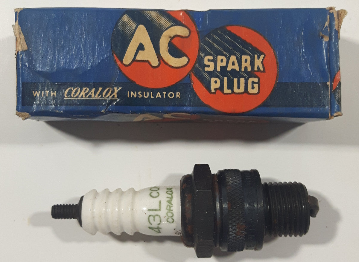 Vintage 1950s AC Spark Plug with Coralox Insulator 43 L Com. 14mm-13/1 ...
