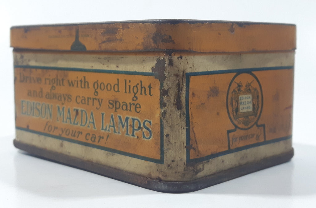 Vintage Edison Mazda Lamps For Your Car The Handy Kit Of Spares Tin Me ...