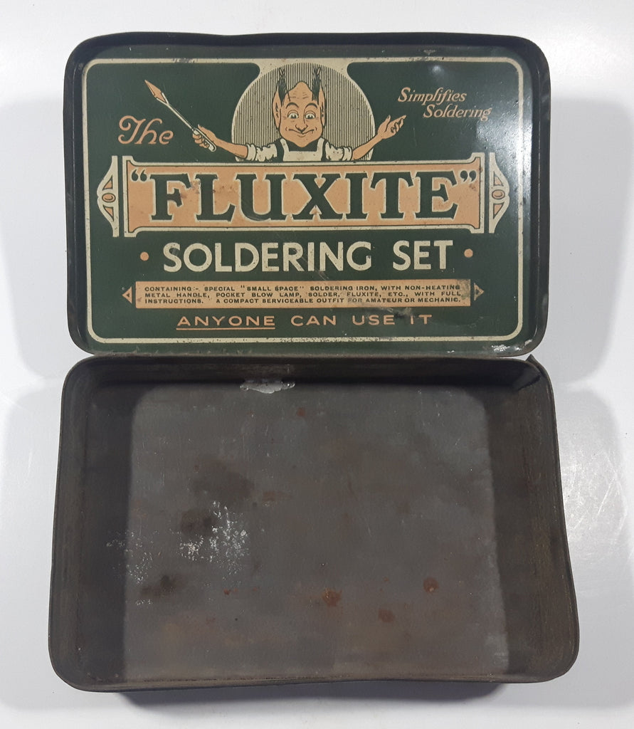 Vintage The Fluxite Soldering Set Tin Metal Container – Treasure Valley ...