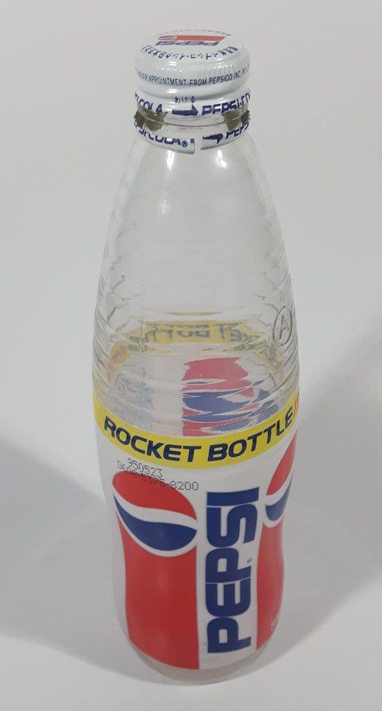 Rare Vintage Pepsi Cola Rocket Bottle 500mL 9 1/8" Tall Ringed Glass B ...