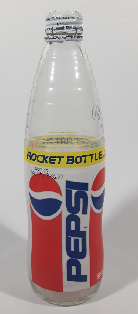 Rare Vintage Pepsi Cola Rocket Bottle 500mL 9 1/8" Tall Ringed Glass B ...