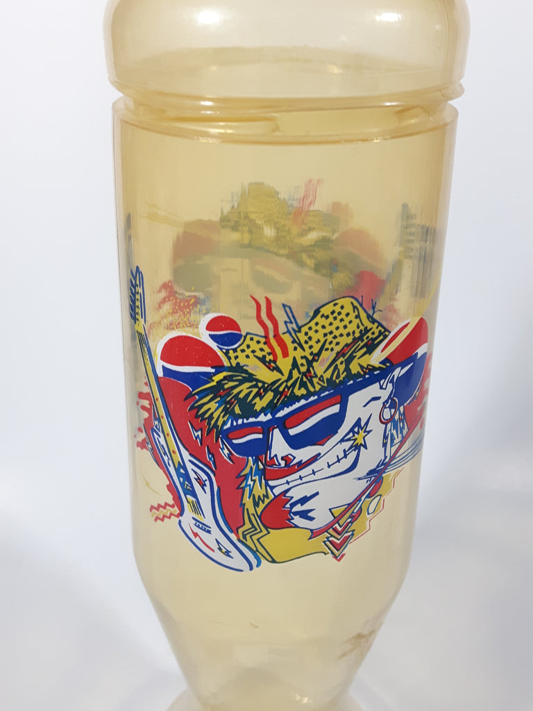 Rare Vintage Pepsi Cola Guitar and Rock Star 10 1/2" Tall Plastic Cont ...