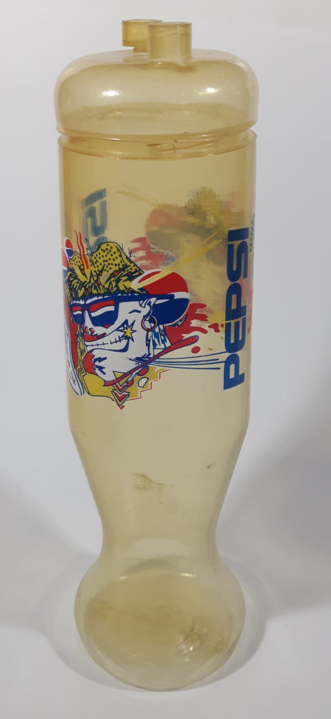 Rare Vintage Pepsi Cola Guitar and Rock Star 10 1/2" Tall Plastic Cont ...