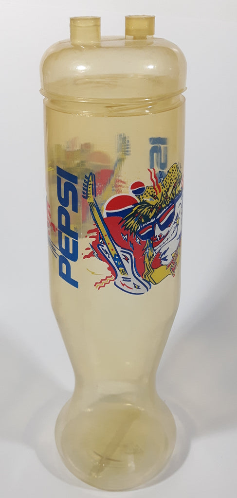 Rare Vintage Pepsi Cola Guitar and Rock Star 10 1/2" Tall Plastic Cont ...