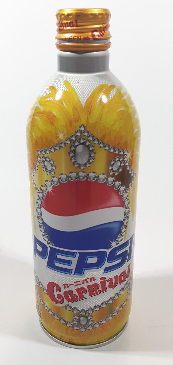 Rare Pepsi Carnival Japanese 500mL 7 3/4" Tall Bottle Shaped Aluminum ...