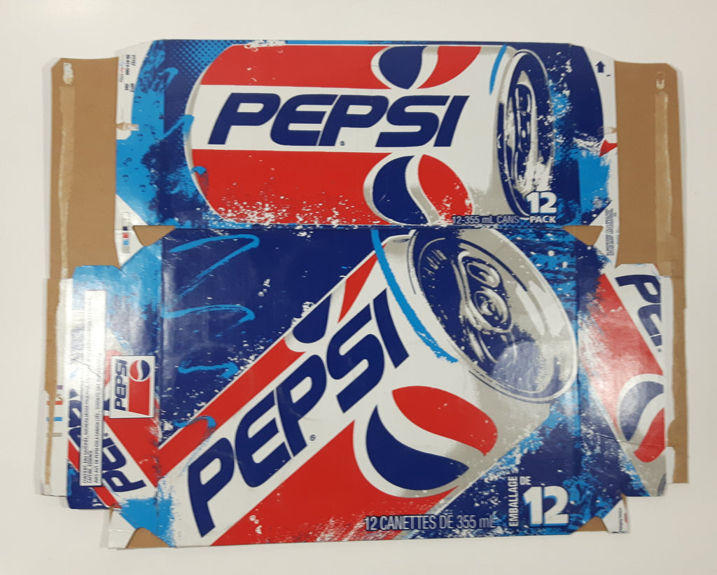1990s Pepsi Cola 12 Pack 355mL Unfolded Flat Cardboard Carry Case ...