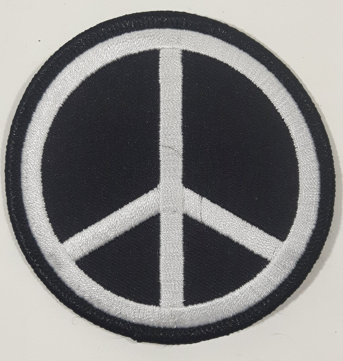 Black and Grey Peace Sign 3" Embroidered Fabric Patch Badge – Treasure ...